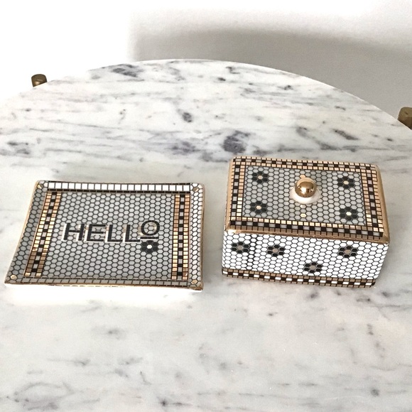 Anthropologie | Kitchen | Rare Anthropologie Bistro Tile Hello Butter ...